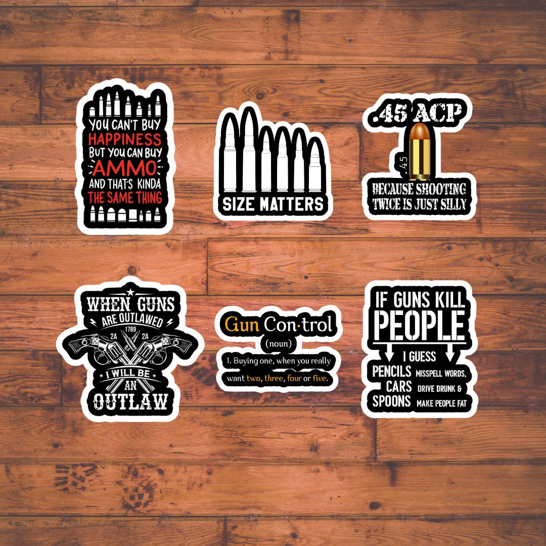 Gun Parts Diagram Stickers Anatomy Of A Pew Sticker Pack - 3-Piece ...
