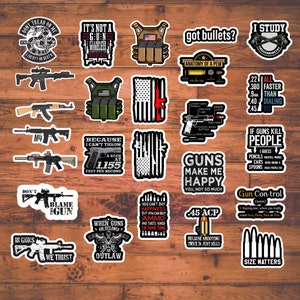 Gun Sticker Pack, Computer Stickers, Water Bottle Stickers - Etsy
