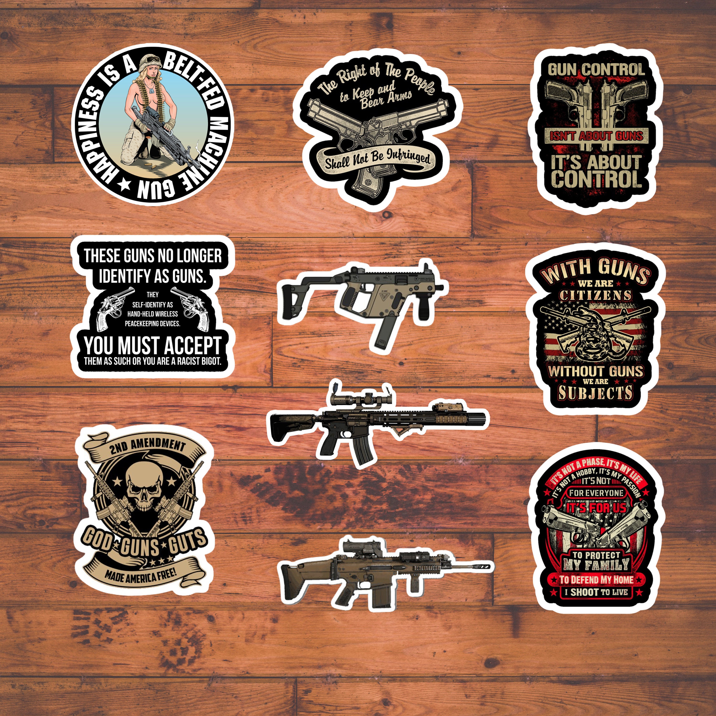 Gun Sticker Pack, Computer Stickers, Water Bottle Stickers - Etsy