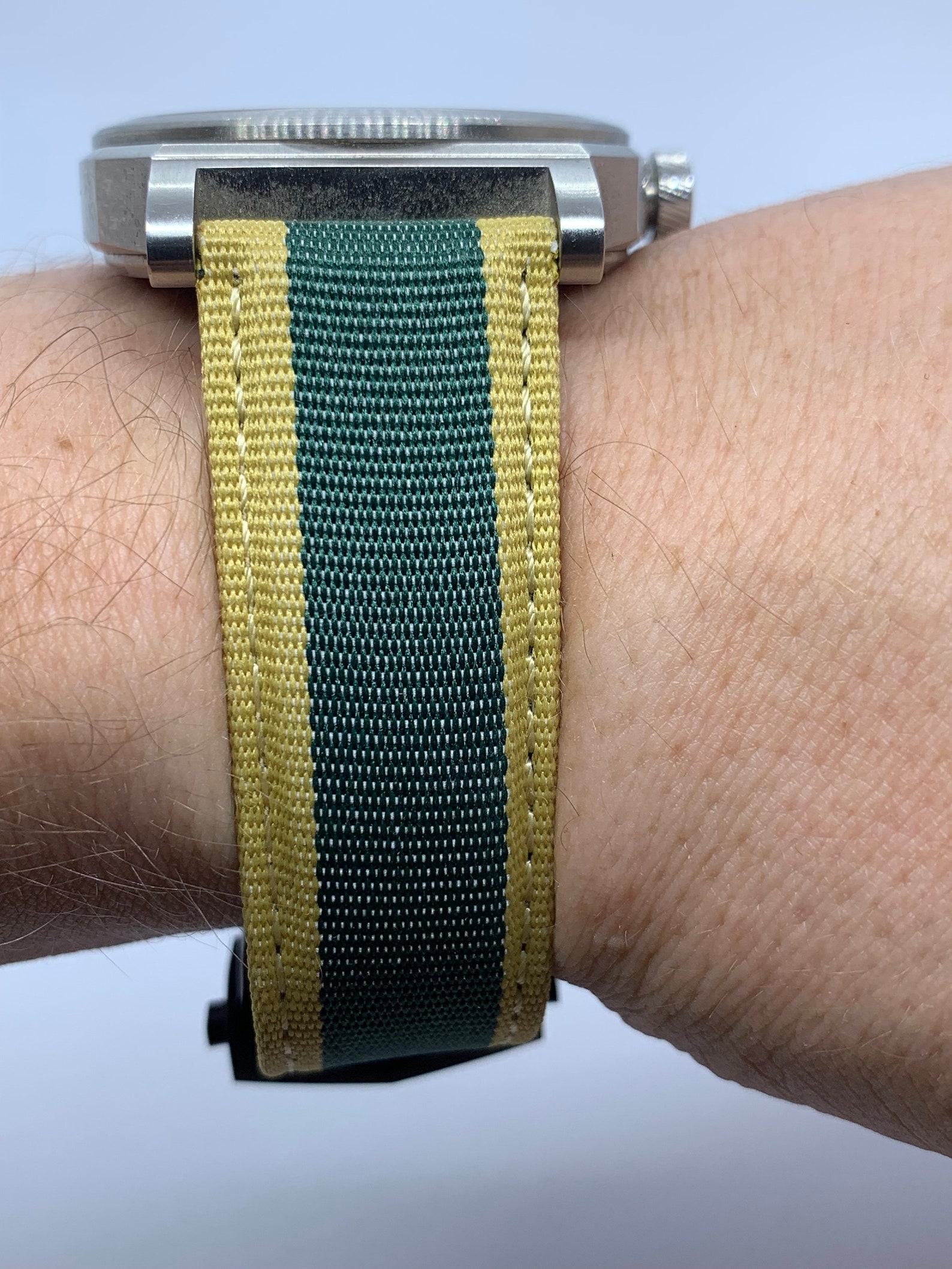 22mm Golby Racing Green and Tan Watch Strap with Black | Etsy