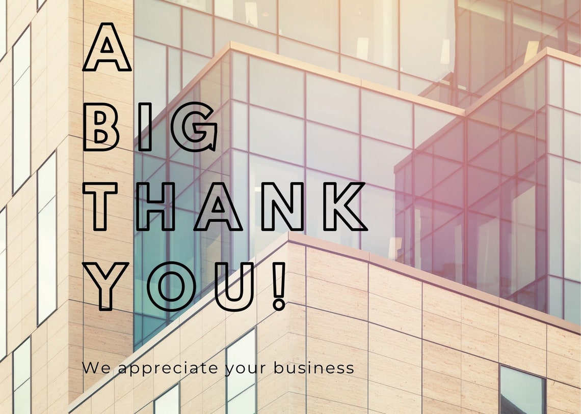 A Big Thank You! Modern Business, Construction, Architecture ...