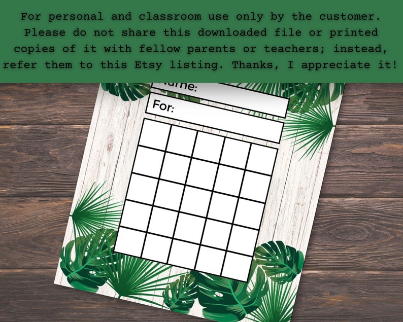 Printable Incentive Chart Plant Theme - Etsy
