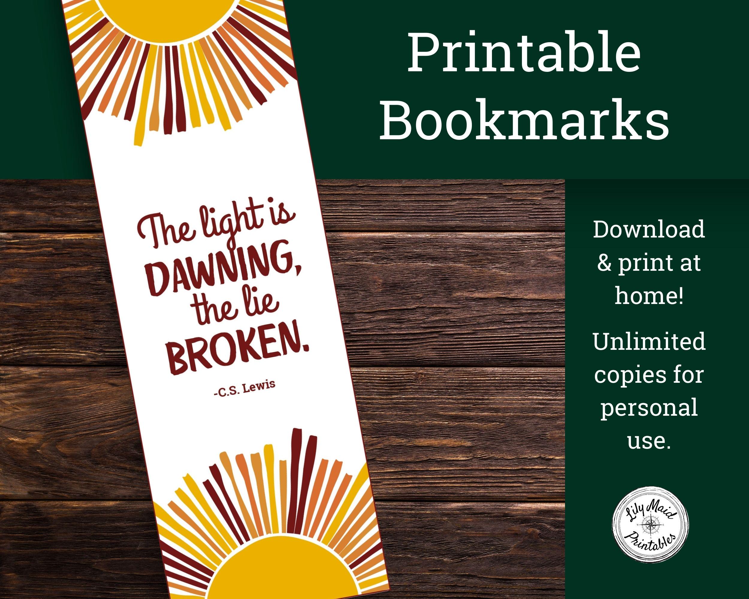 11 Printable Bookmarks With C.S. Lewis/narnia Quotes | Digital Download ...
