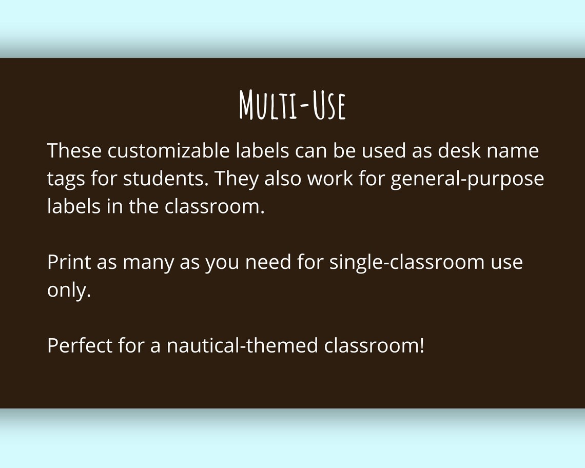 Nautical Classroom Labels Blue | Printable and Editable | Desk Name ...