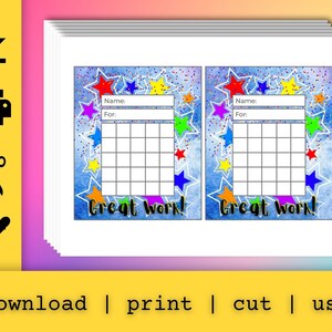Printable Incentive Chart | Blue Stars - Etsy