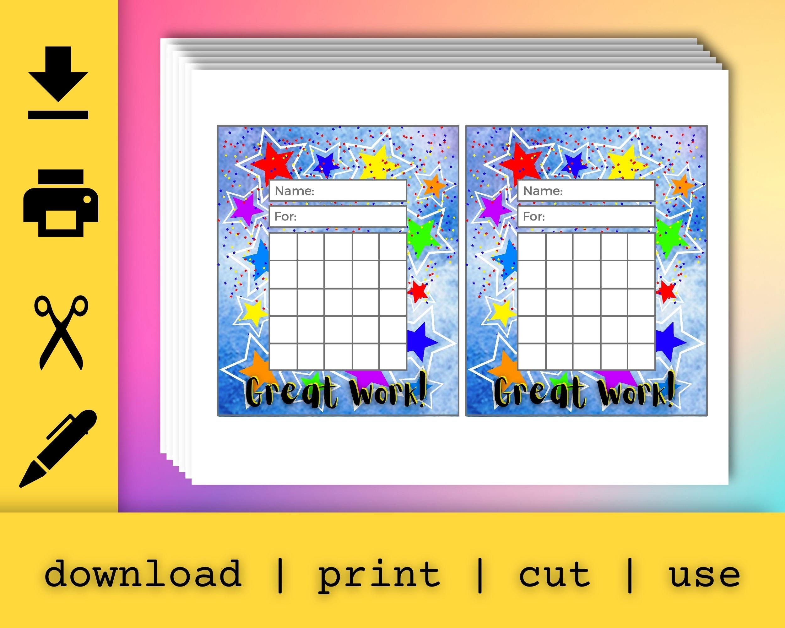 Printable Incentive Chart | Blue Stars - Etsy