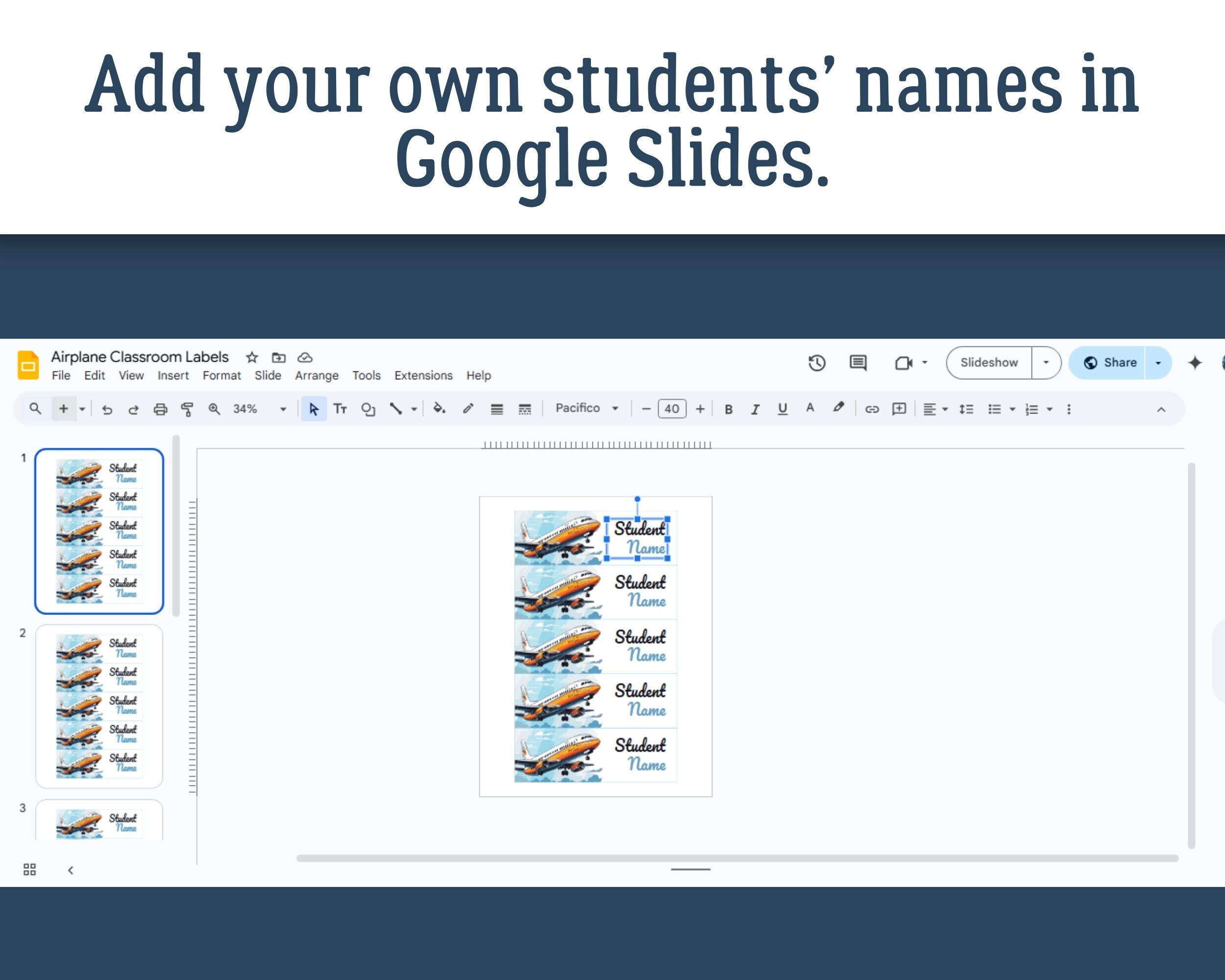 Airplane Desk Name Tags | Editable and Printable - Etsy