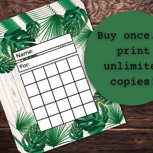Printable Incentive Chart | Plant Theme - Etsy