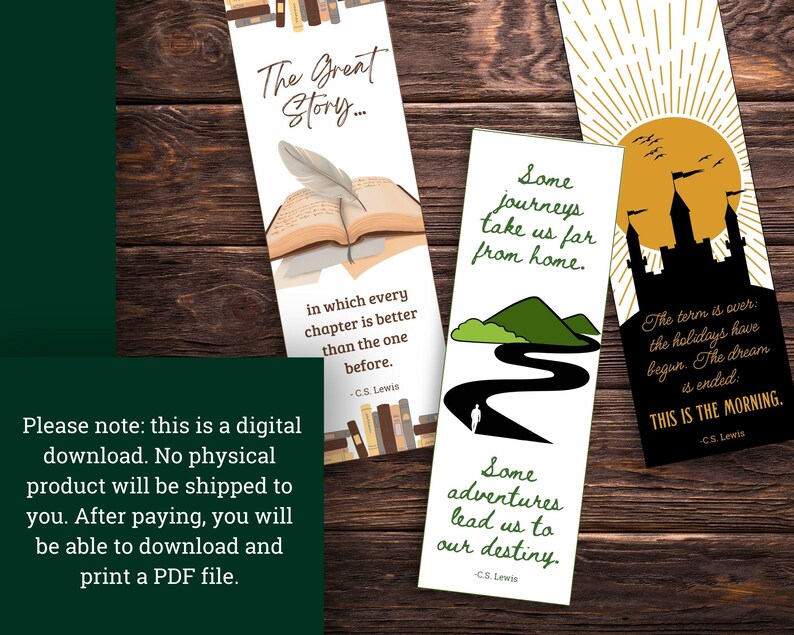 11 Printable Bookmarks With C.S. Lewis/narnia Quotes | Digital Download ...