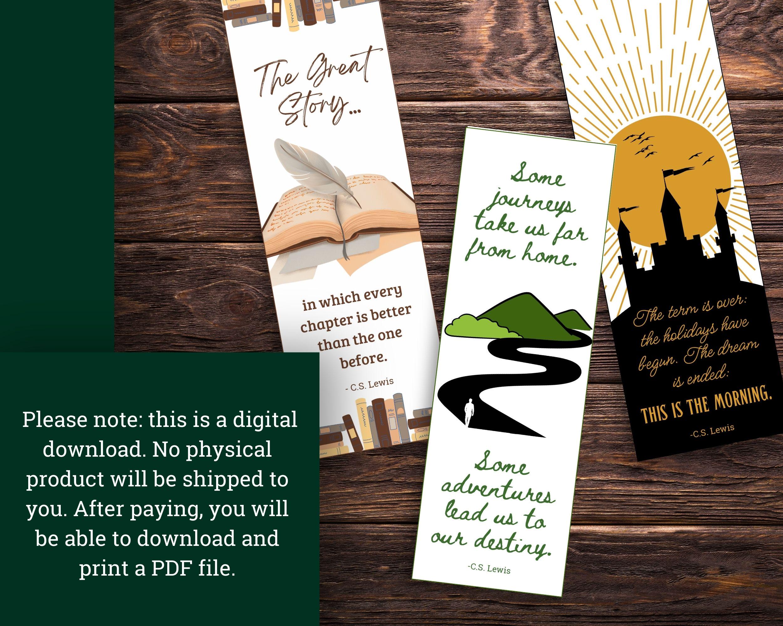 11 Printable Bookmarks With C.S. Lewis/narnia Quotes | Digital Download ...