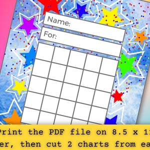 Printable Incentive Chart | Blue Stars - Etsy
