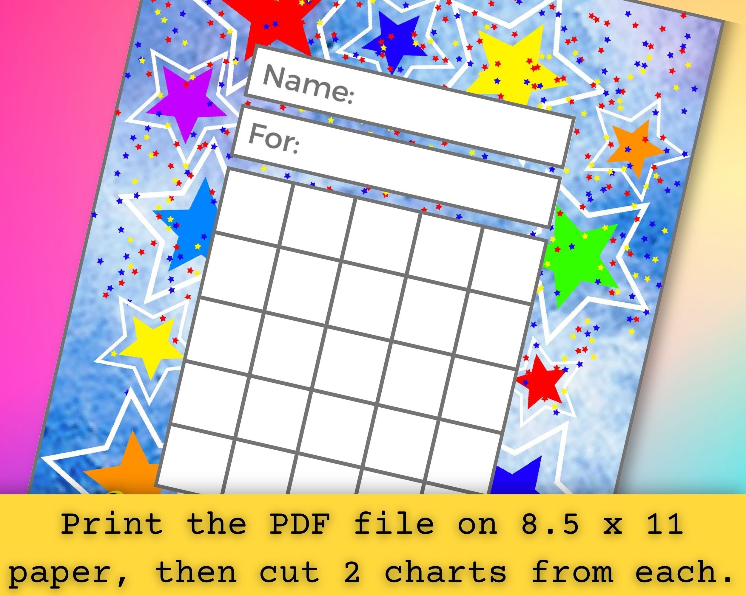 Printable Incentive Chart | Blue Stars - Etsy