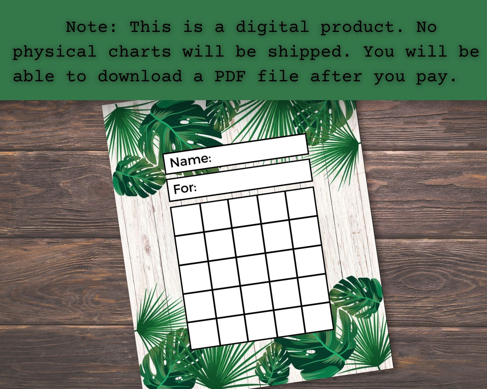 Printable Incentive Chart Plant Theme - Etsy