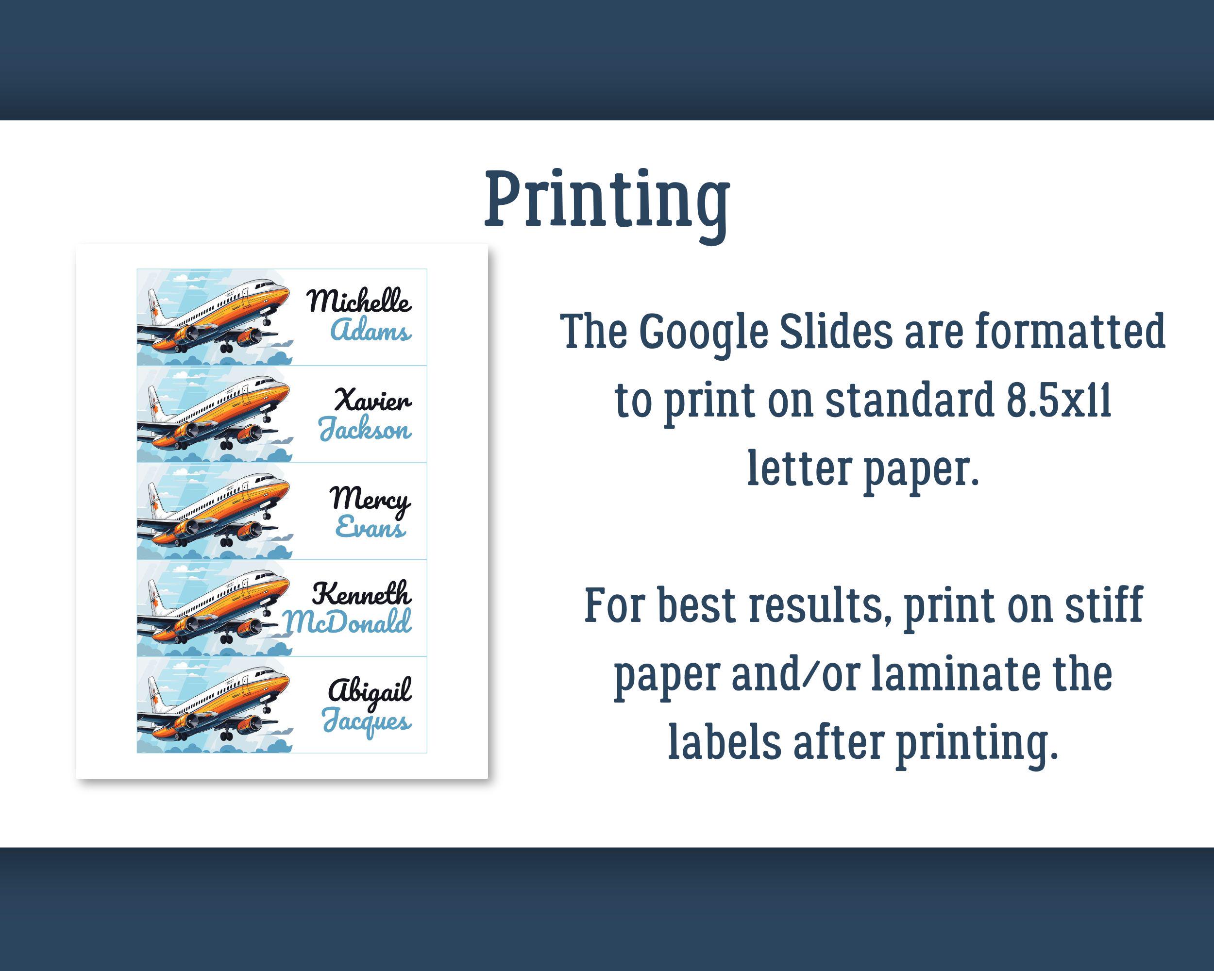 Airplane Desk Name Tags | Editable and Printable - Etsy