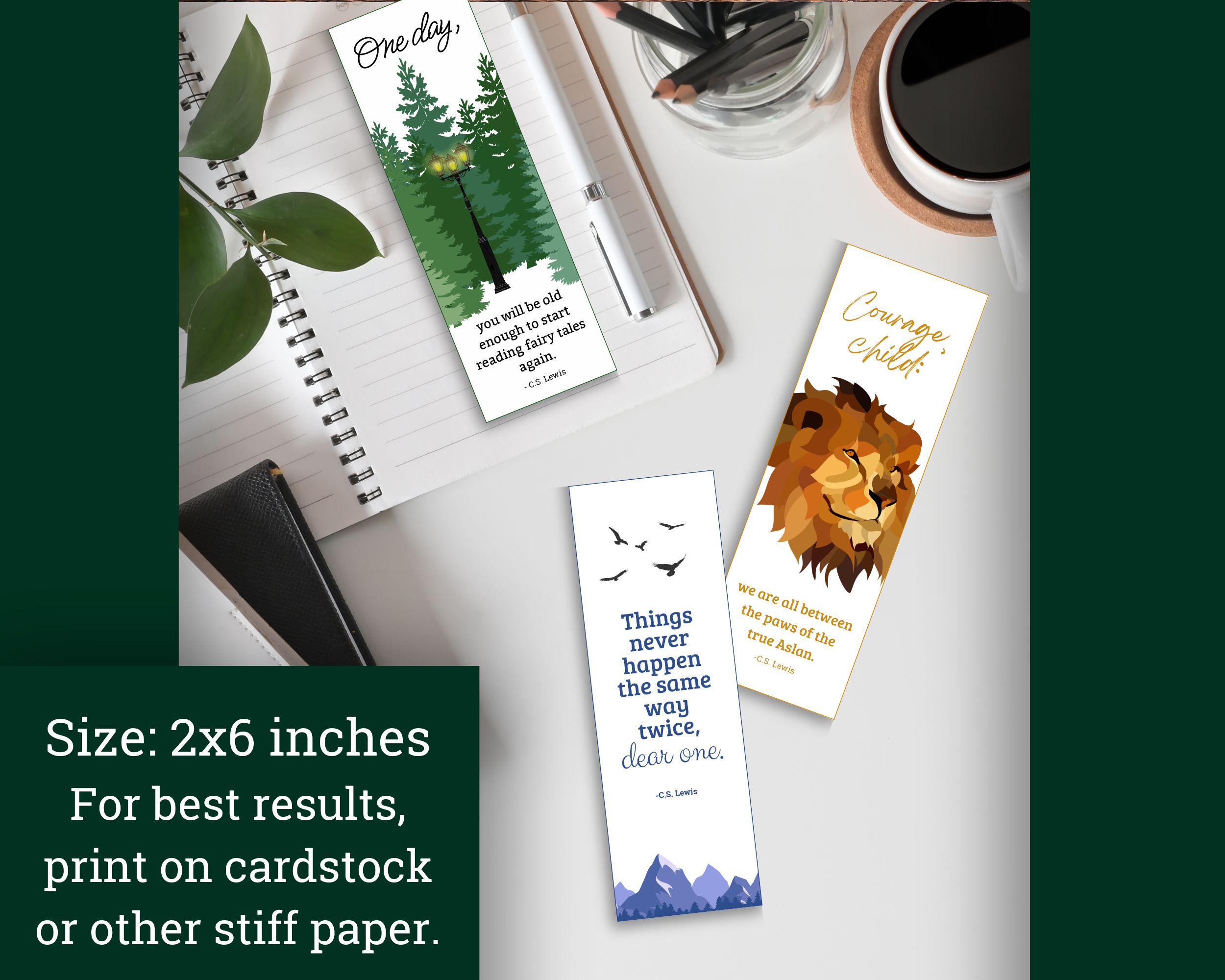 11 Printable Bookmarks With C.S. Lewis/narnia Quotes | Digital Download ...