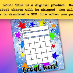 Printable Incentive Chart | Blue Stars - Etsy