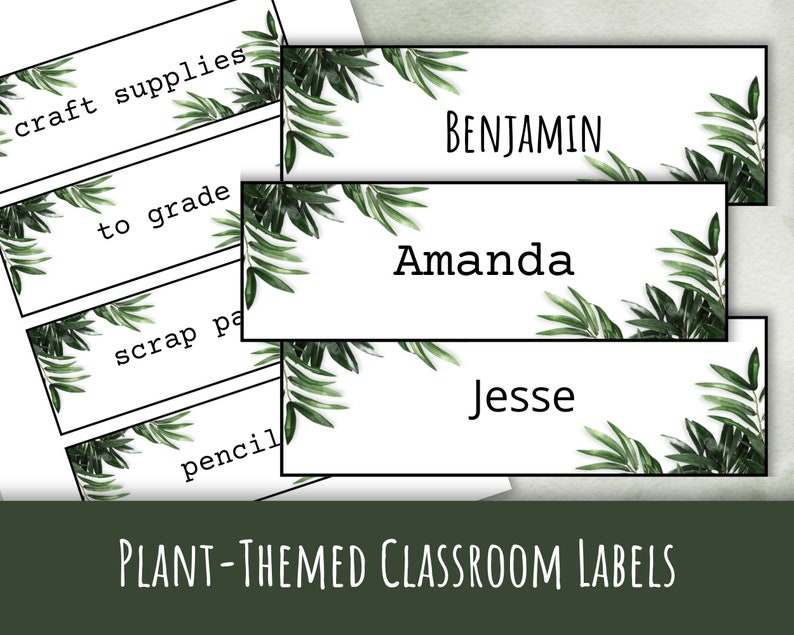 Plant-themed Classroom Labels | Editable & Printable | Desk Name Tags ...