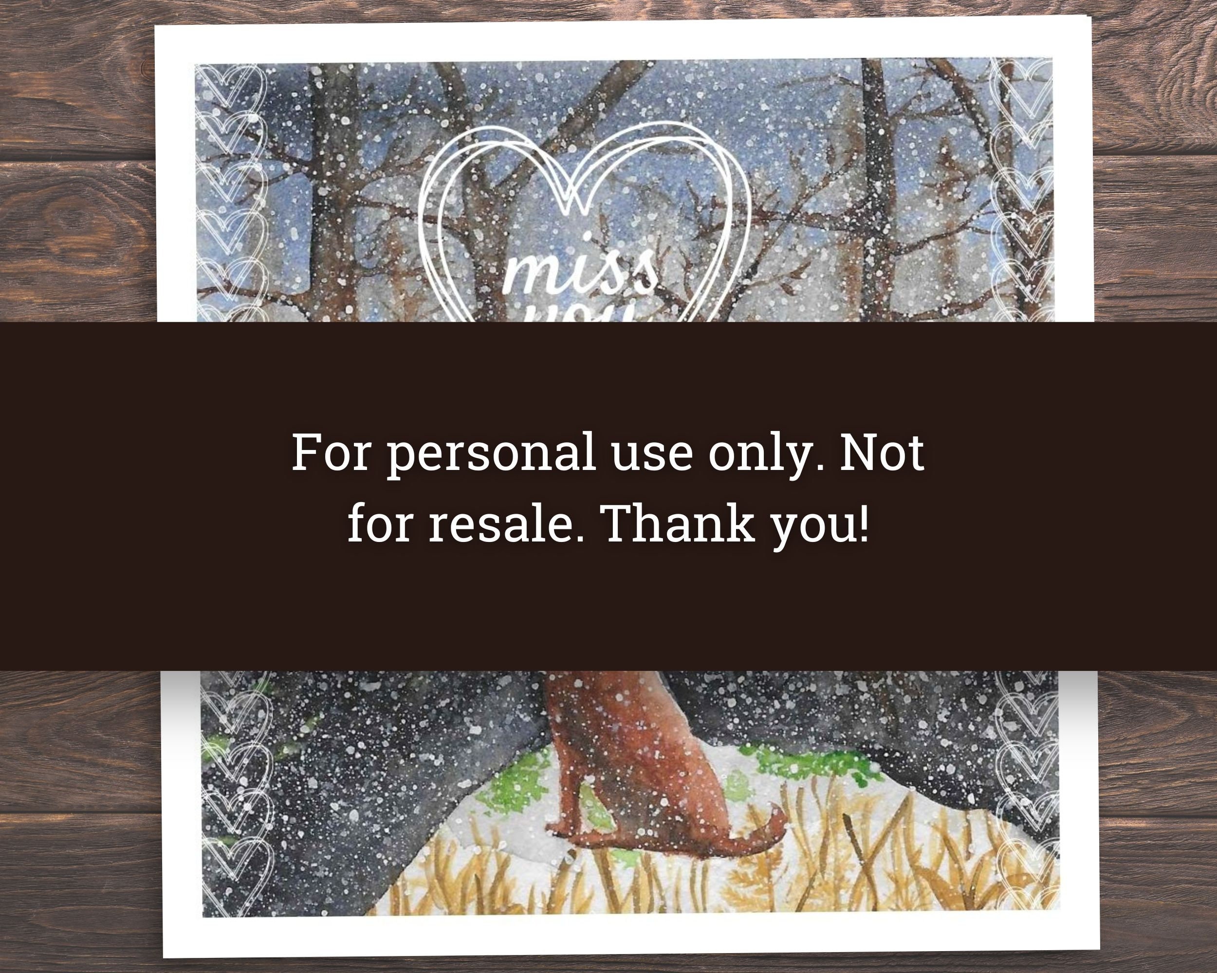 Printable miss You Watercolour Greeting Card With Dog - Etsy