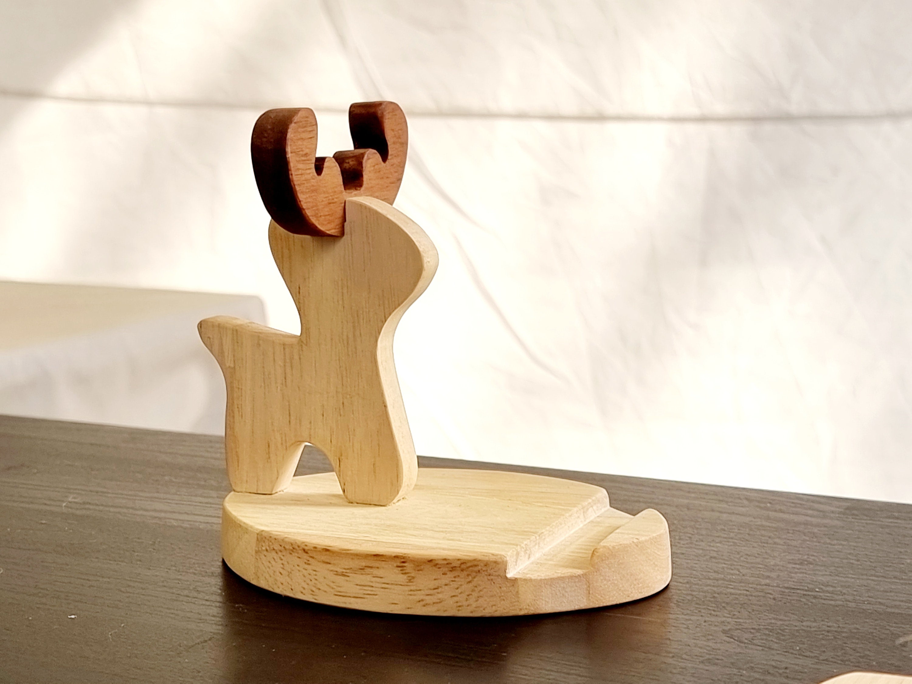 Animal Wooden Phone/tablet Stand - Beagle/elephant/reindeer/cat - Etsy
