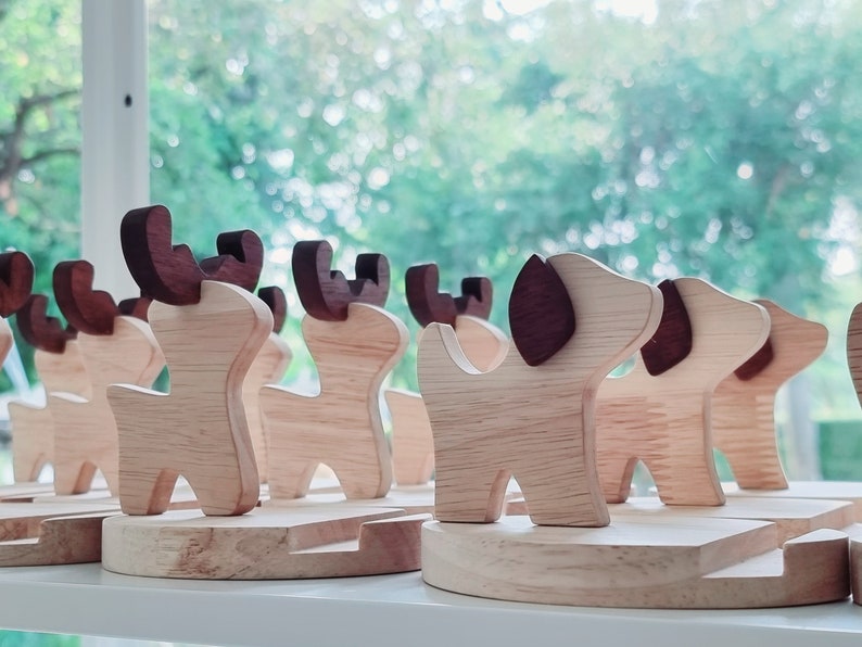 Animal Wooden Phone/tablet Stand - Beagle/elephant/reindeer/cat - Etsy