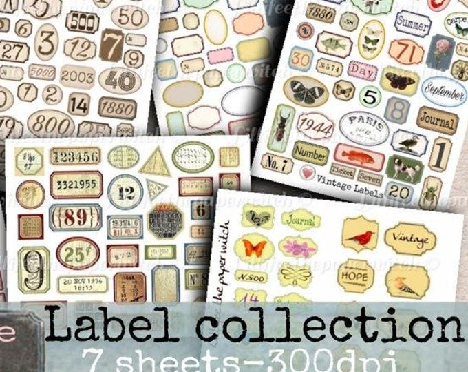 Collection of Over 200 Labels, for Junk Journaling, Embellishments ...