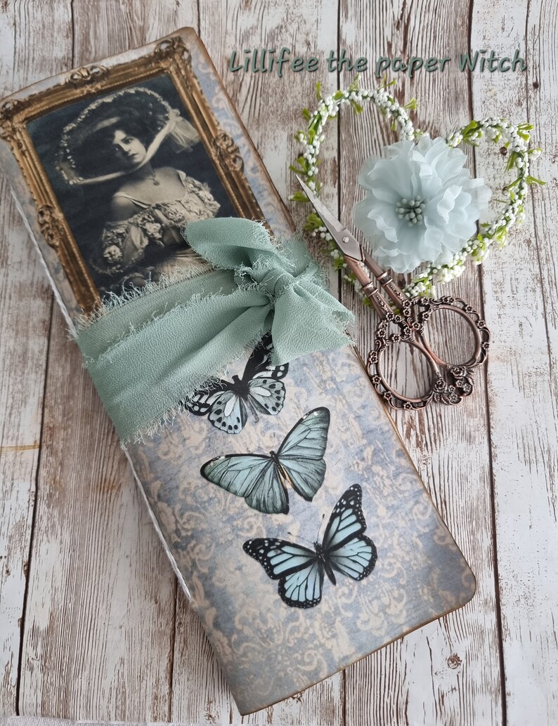 Tall and Skinny Vintage Journal,instant Download, Butterfly, Flowers ...