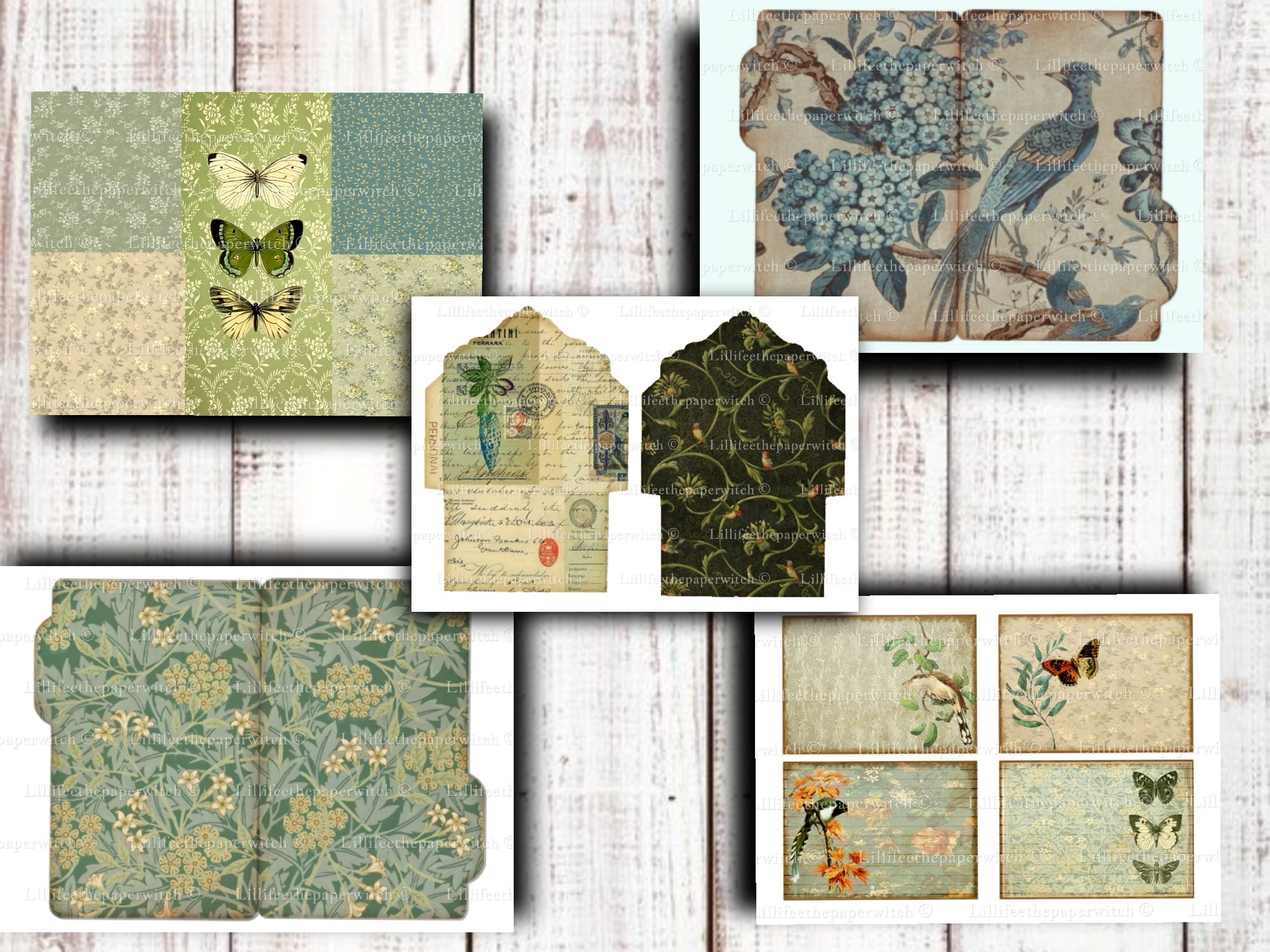 Nature Collage Kit,10sheets,collage Paper,ephemera,digital Paper ...