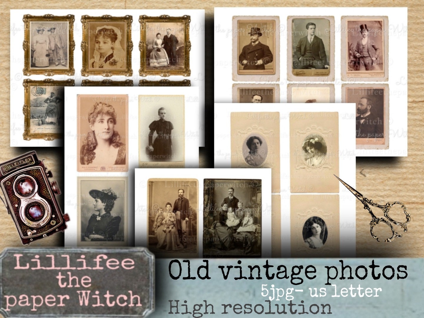 Old Vintage Photoshigh Resolutiondigital Kit Papercraft - Etsy