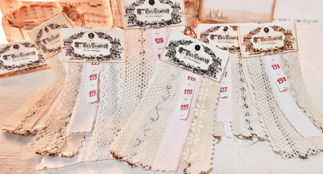 Sample Laces Card With Original Vintage Lace,reproduction Recreated by ...