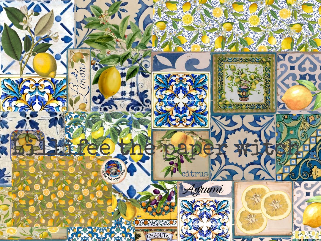 Italian Lemons, Paperkit, Mediterranean Style, Papercraft, Collage ...