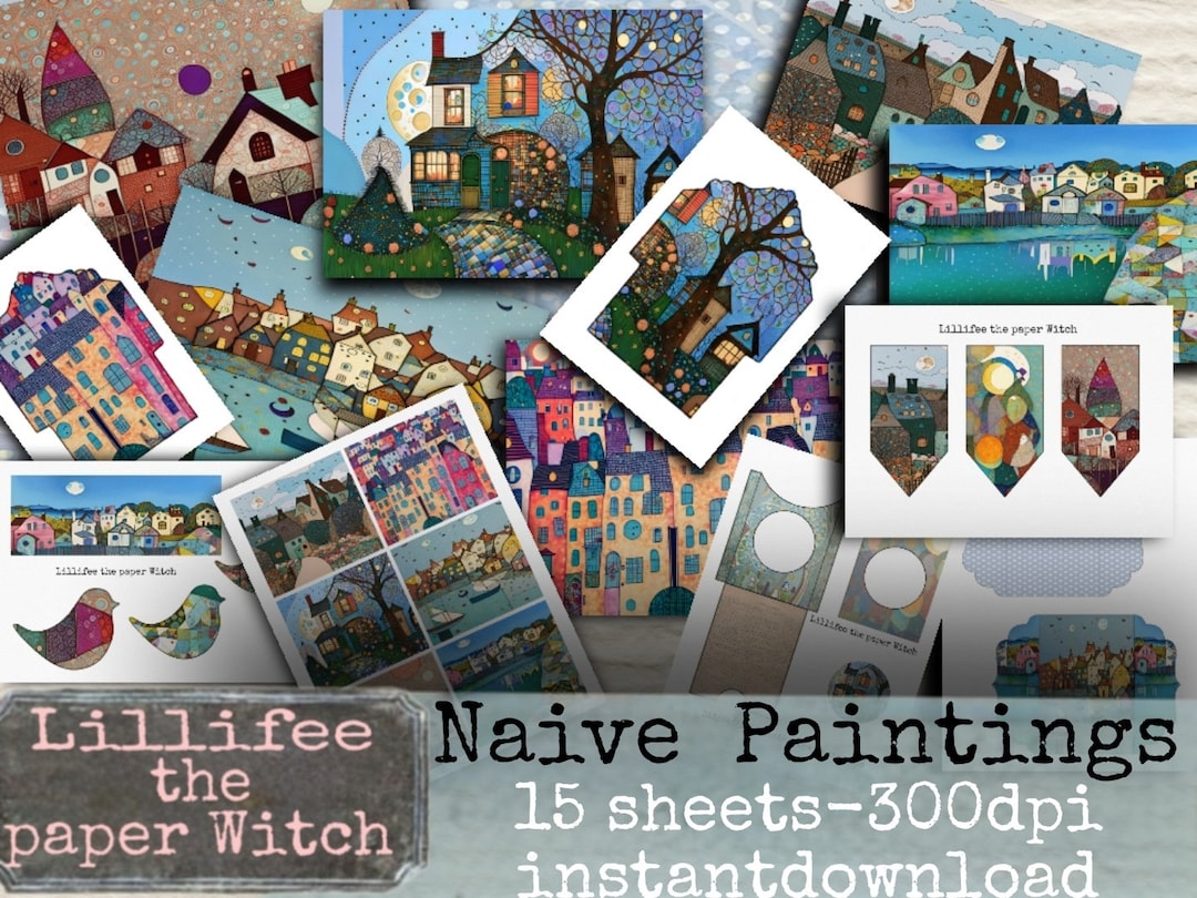 NAIVE PAINTINGS Kit-junkjournal, Paperkit, Artistic Collages, Digital ...