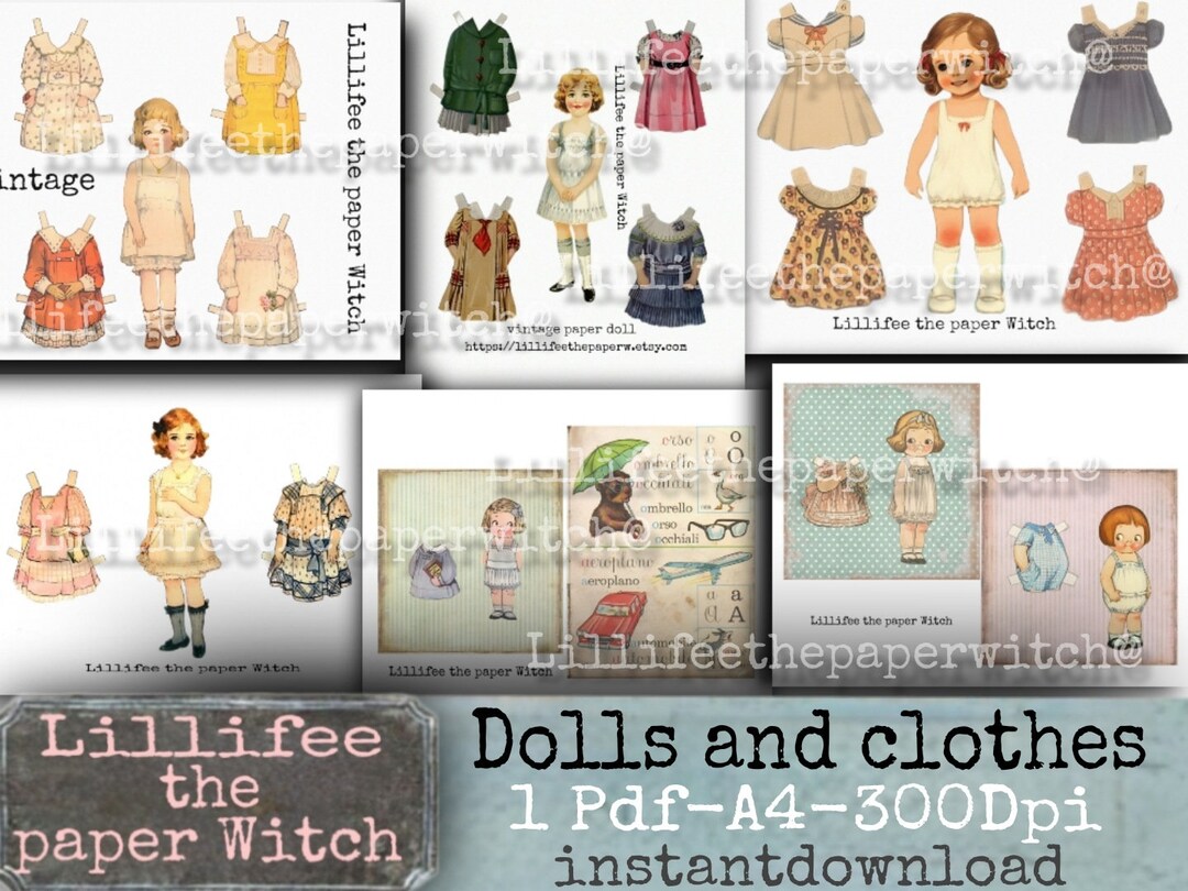 Dolls and Clothes, Paper Dolls, Papercraft, Scrapbooking - Etsy