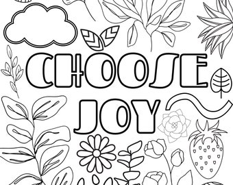 Joy Coloring Page | Etsy
