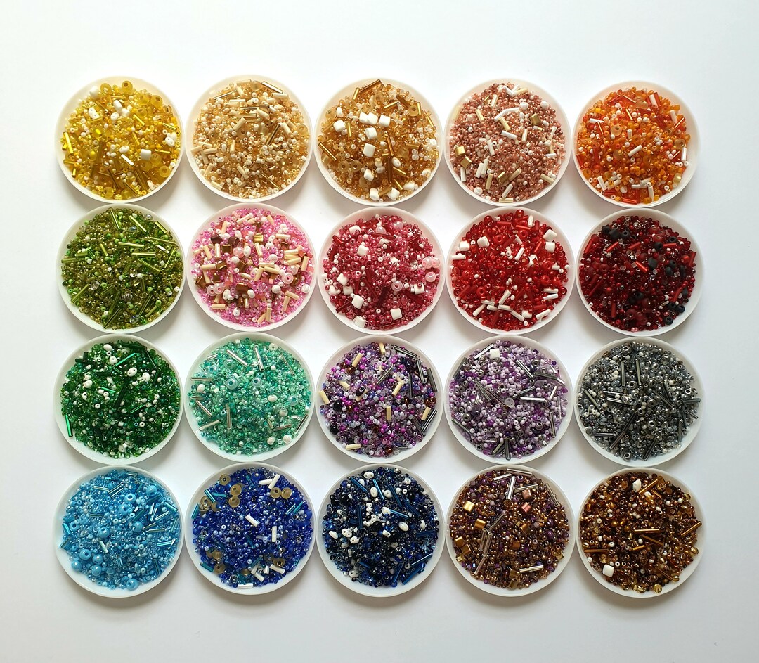 Mixed Sets of Preciosa Seed Beads Cuts Bugles Twin Karo Mixes for ...