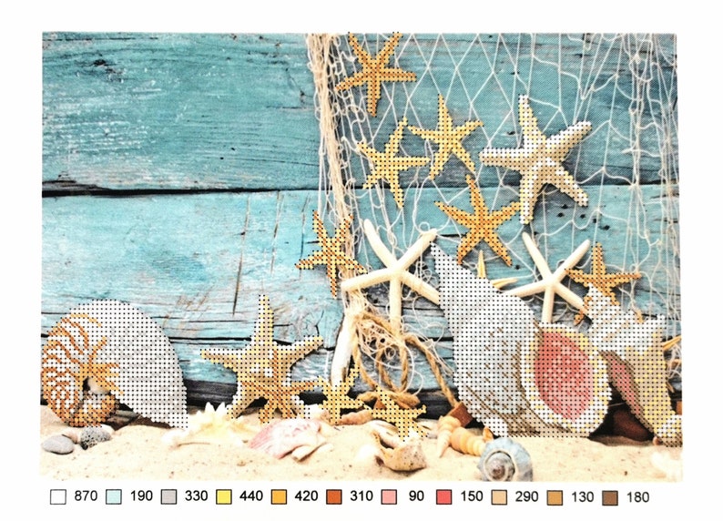 Craft DIY Embroidery Bead Kit Sea Gifts Shells Embroidery - Etsy