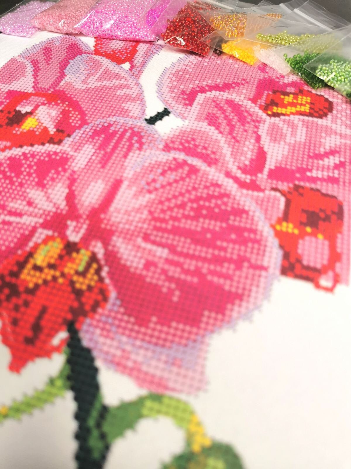Orchid Flower Embroidery DIY Bead Kit - Etsy UK