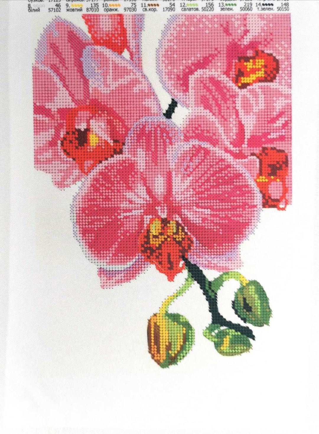 Orchid Flower Embroidery DIY Bead Kit - Etsy UK