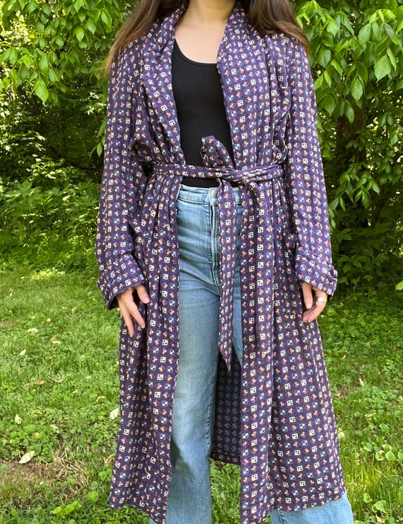 1960s Blue Patterned Bath Robe by B.V.D. - Gem