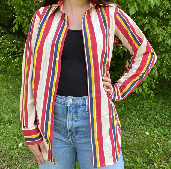 1970s Striped Shirt in Primary Colors | Mach II by Ar… - Gem
