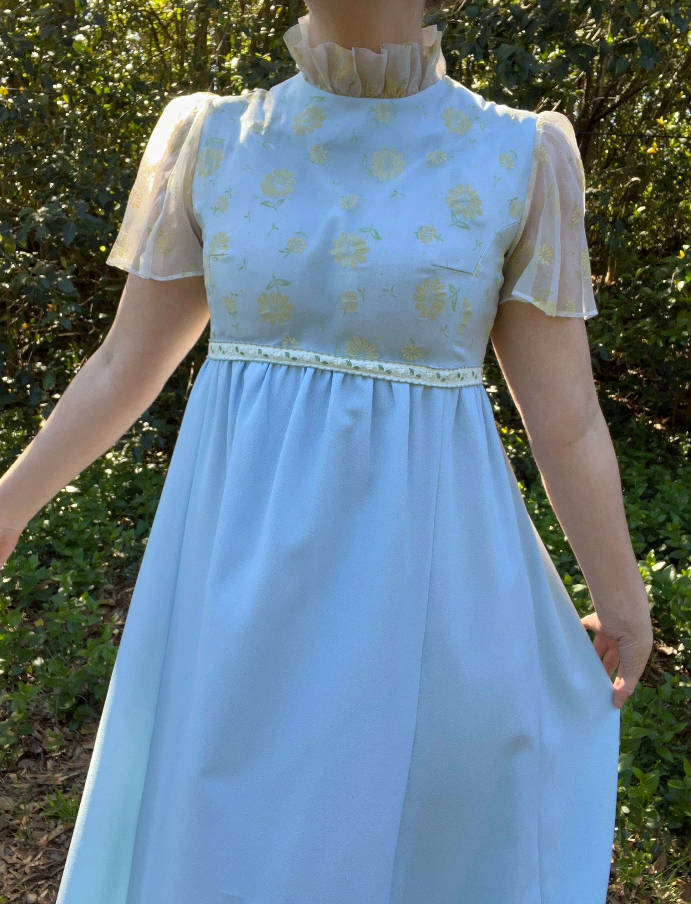 1970s Does Regency Prom Dress Bridgerton Gown in Sky Blue - Etsy