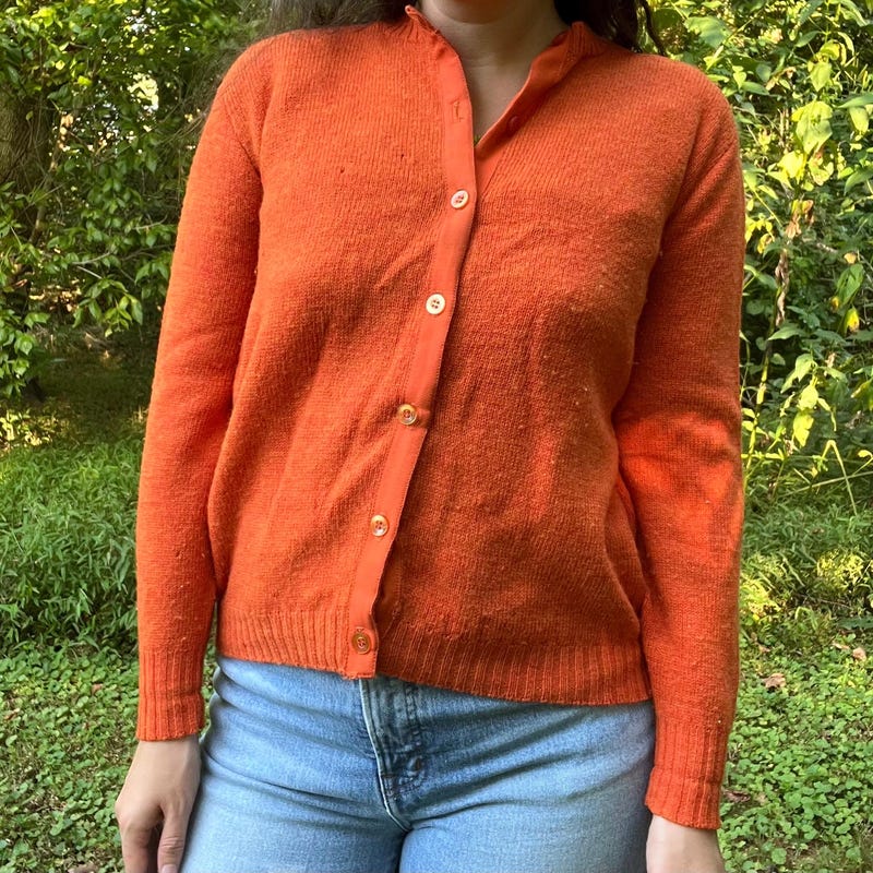 Orange Wool Sweater - Etsy