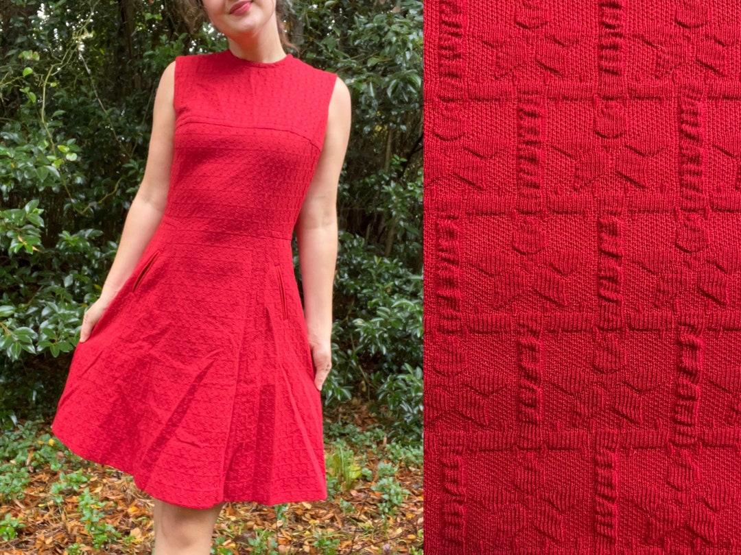 1960s Textured Red Mod Dress by Kay Windsor - Etsy