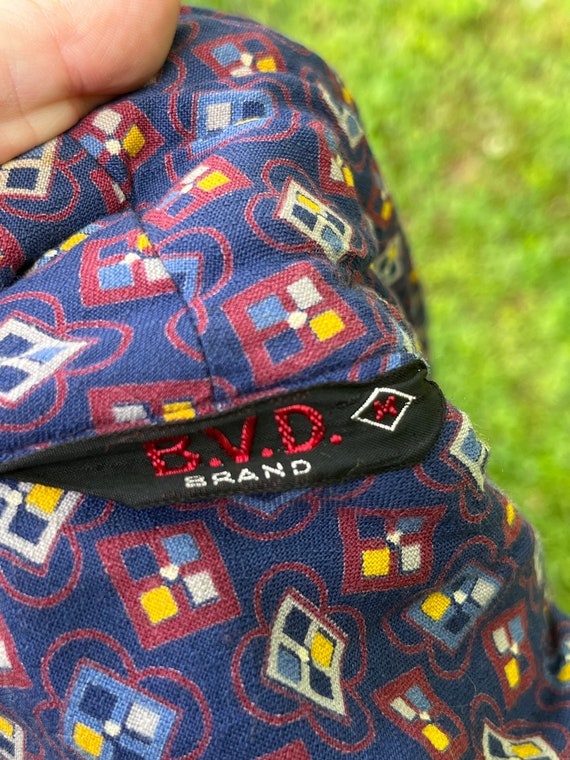 1960s Blue Patterned Bath Robe by B.V.D. - Gem