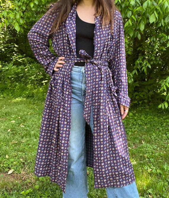 1960s Blue Patterned Bath Robe by B.V.D. - Gem