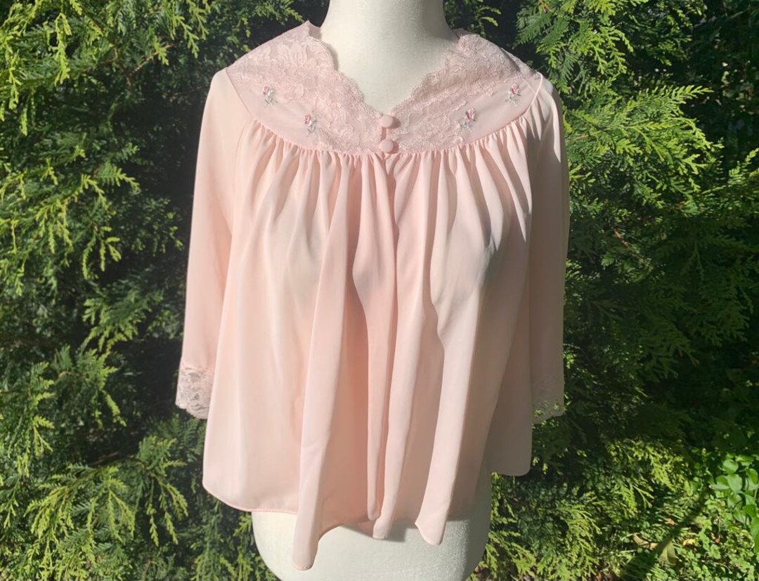 Vintage 1970s Pale Pink Bed Jacket by Shadowline Size S 70s Lingerie - Etsy