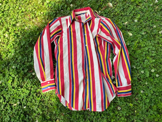1970s Striped Shirt in Primary Colors | Mach II by Ar… - Gem
