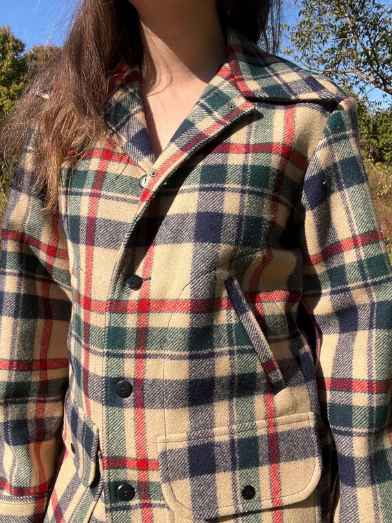 1960s Pendleton Wool Coat | 60s Plaid Mackinaw Cruise… - Gem