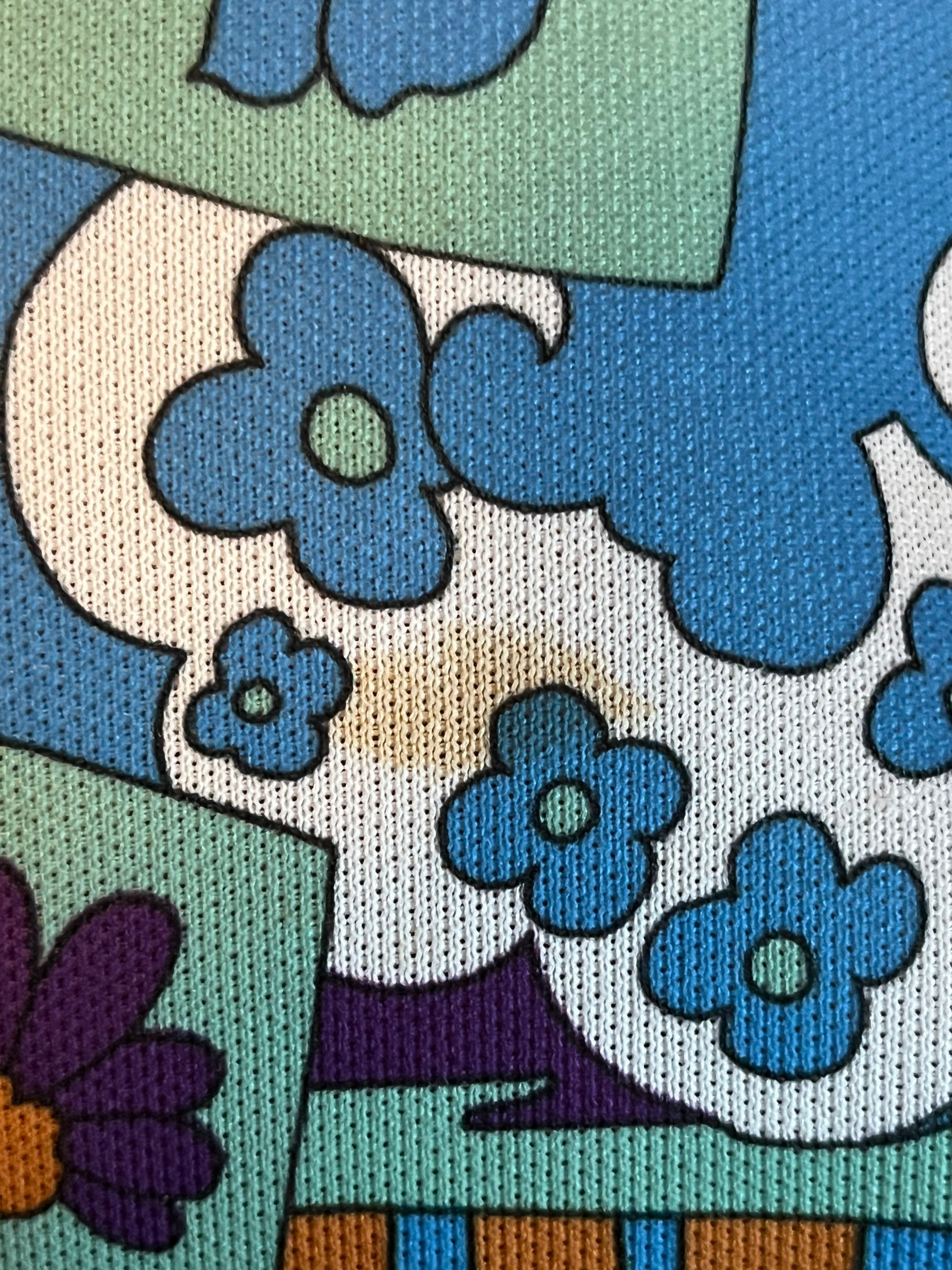 1970s Groovy Blue Abstract Floral Maxi Dress - Etsy