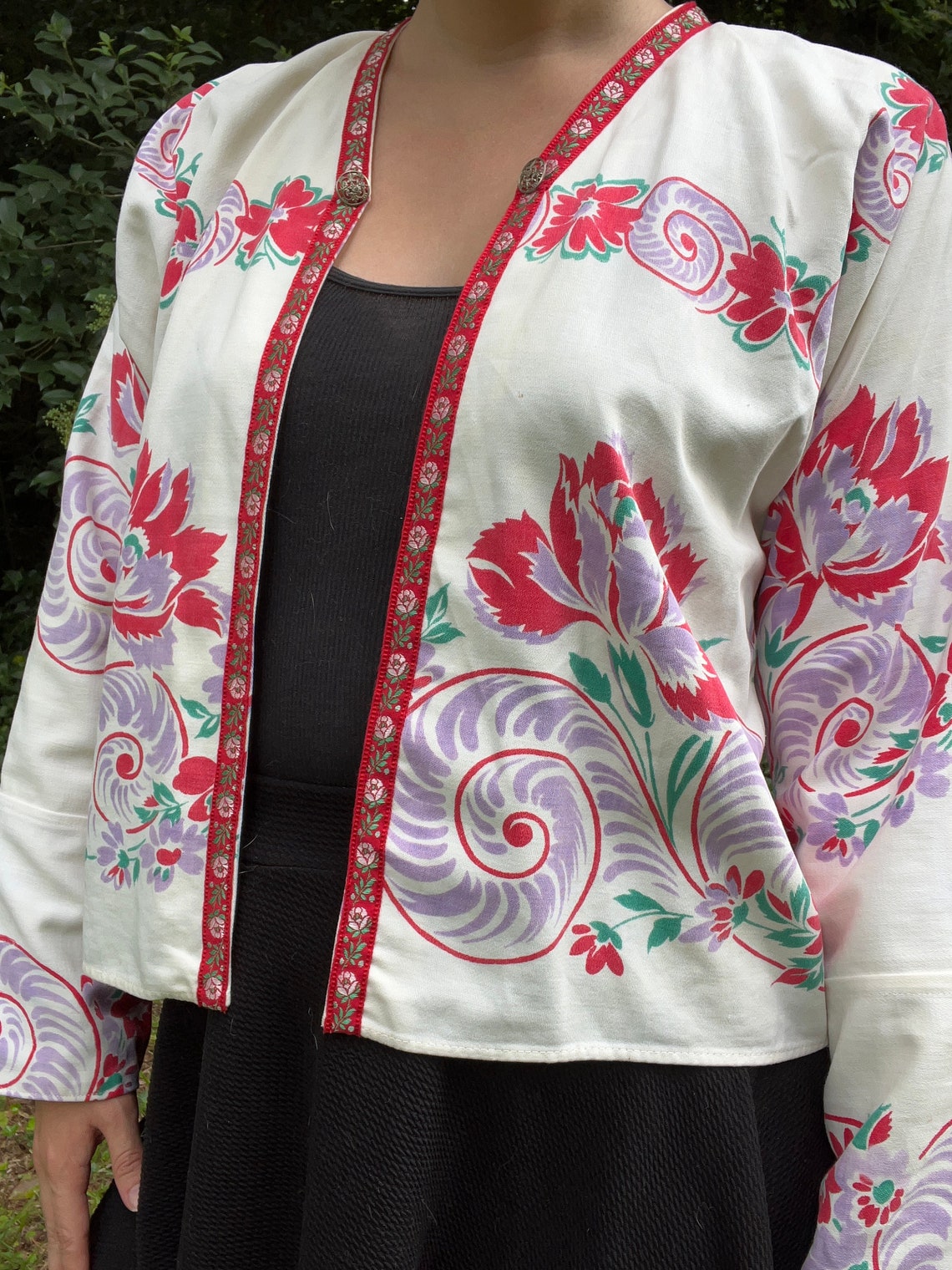 1940s Tablecloth Upcycled Into Handmade Jacket - Etsy