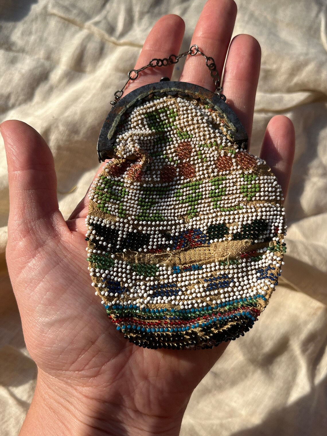 Antique 19th Century Beaded Sovereign Purse From Spain 1800s Coin Purse ...